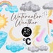 Watercolor Weather Clipart Set of 28 PNG Files, Rainbow Clipart, Cloud ...