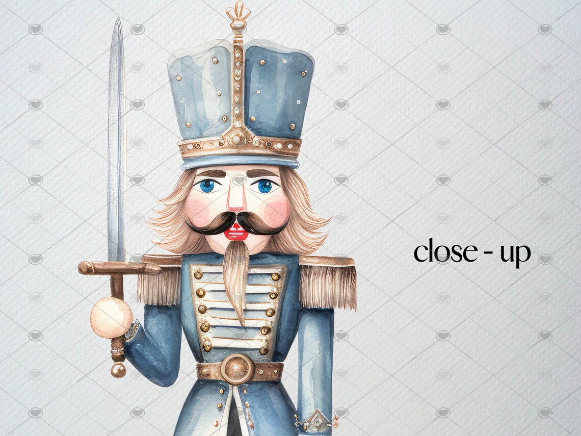 Watercolor Nutcracker Clipart Set: 40 PNG Christmas Holiday Graphics ...
