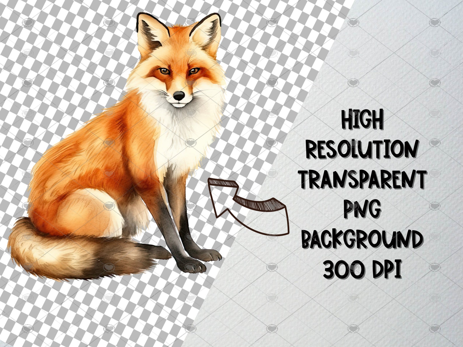 Watercolor Fox Clipart Set of 49 PNG Files, Cute Fox Clipart, Baby Fox ...