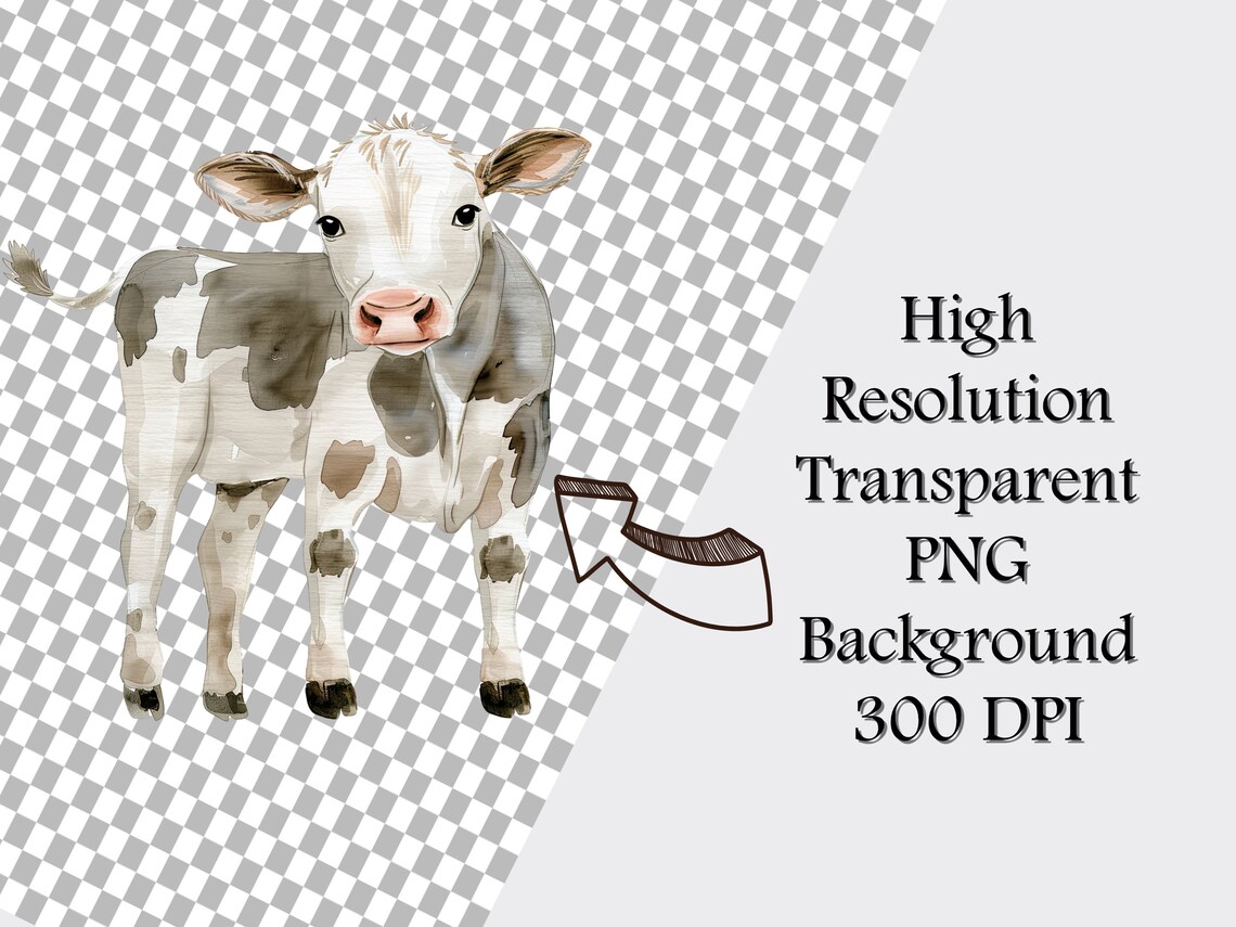 Watercolor Farm Animals Clipart Set of 64 PNG Files, Farm Clipart, Cute ...