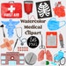 Watercolor Medical Clipart Set of 56 PNG Files, Health Clipart ...