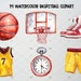 Watercolor Basketball Clipart Set of 14 PNG Files, Sports Clipart ...