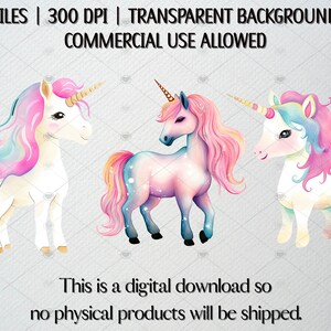 Watercolor Unicorn Clipart Set: 45 PNG Files, Baby Shower Graphics - Etsy