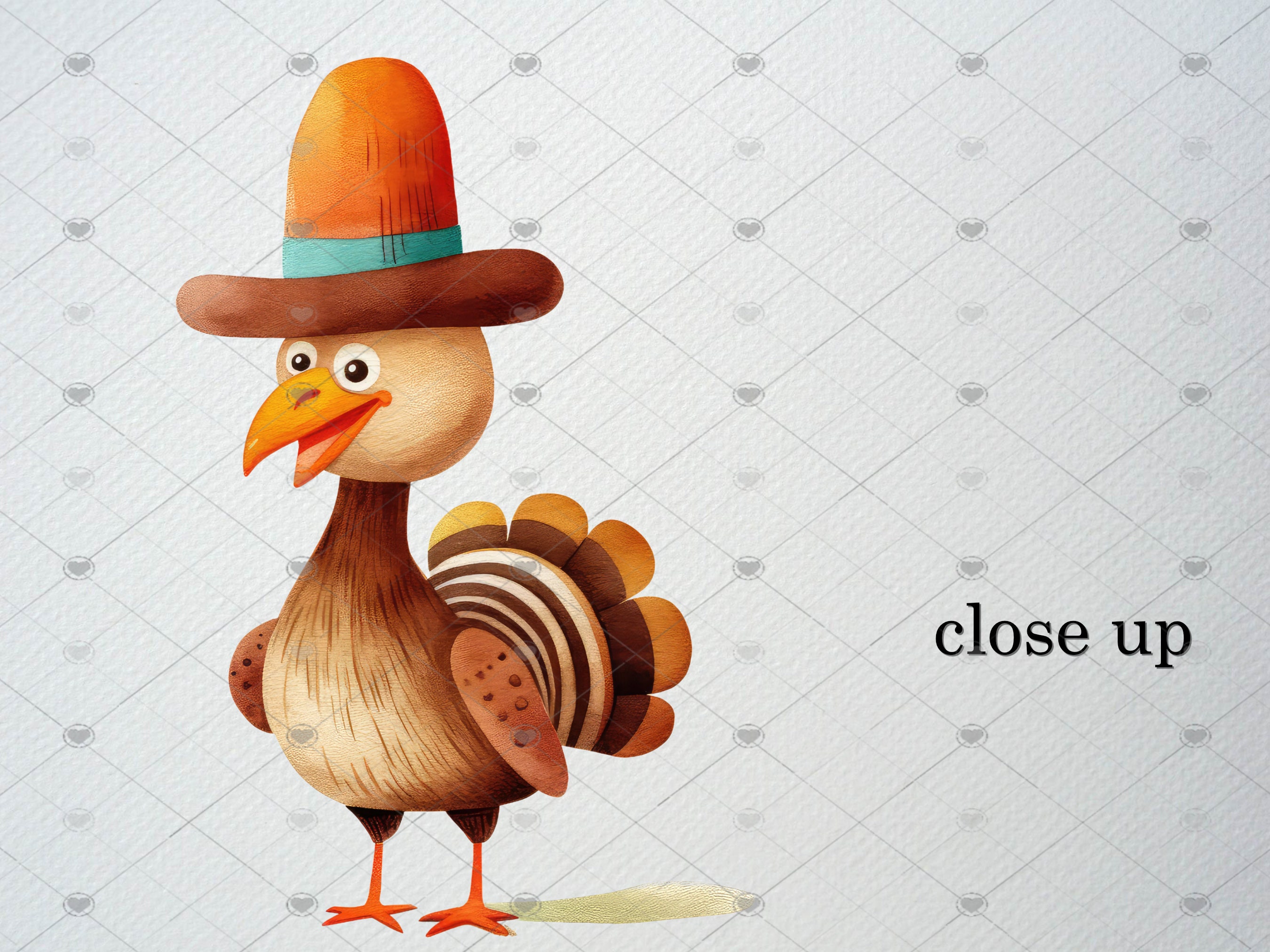 Watercolor Turkey Clipart Set of 17 PNG Files, Thanksgiving Clipart ...