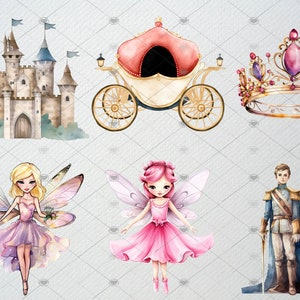 Watercolor Fairy Tale Clipart Set of 40 PNG Files, Fantasy Clipart ...