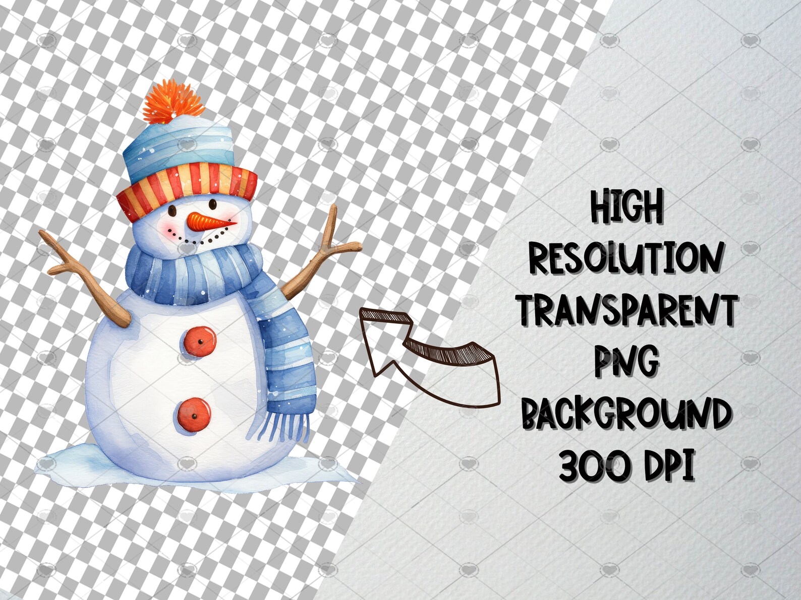 Watercolor Snowman Clipart Set of 30 PNG Files, Christmas Clipart ...