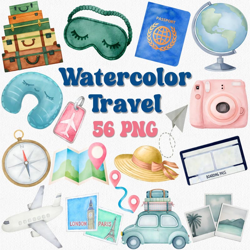 Colorful Traveling Clipart - Etsy UK