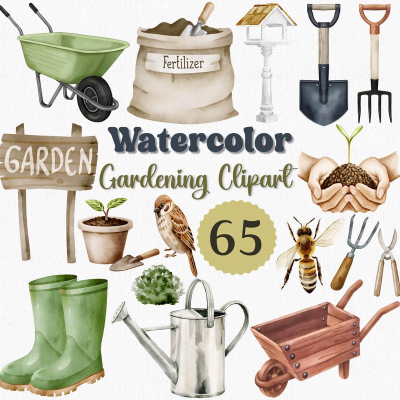 Gardening Clipart - Etsy