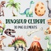 Watercolor Dinosaur Clipart Set of 30 PNG Files, Dino Clipart, Cute ...