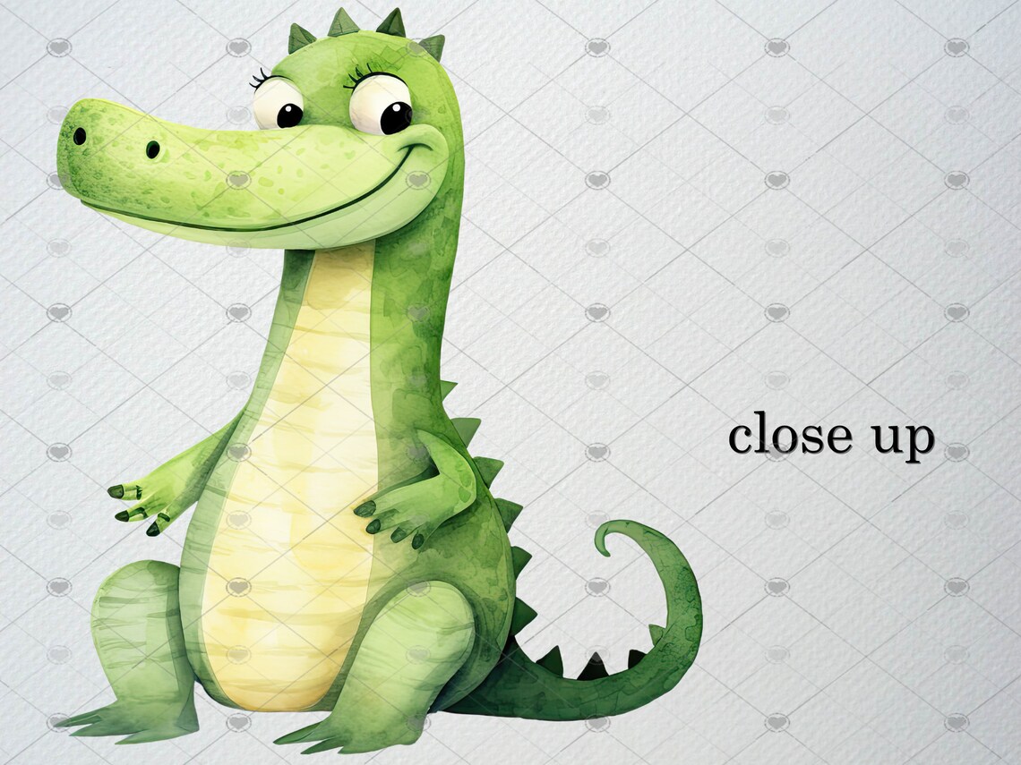 Watercolor Alligator Clipart Set of 19 PNG Files, Reptile Clipart ...