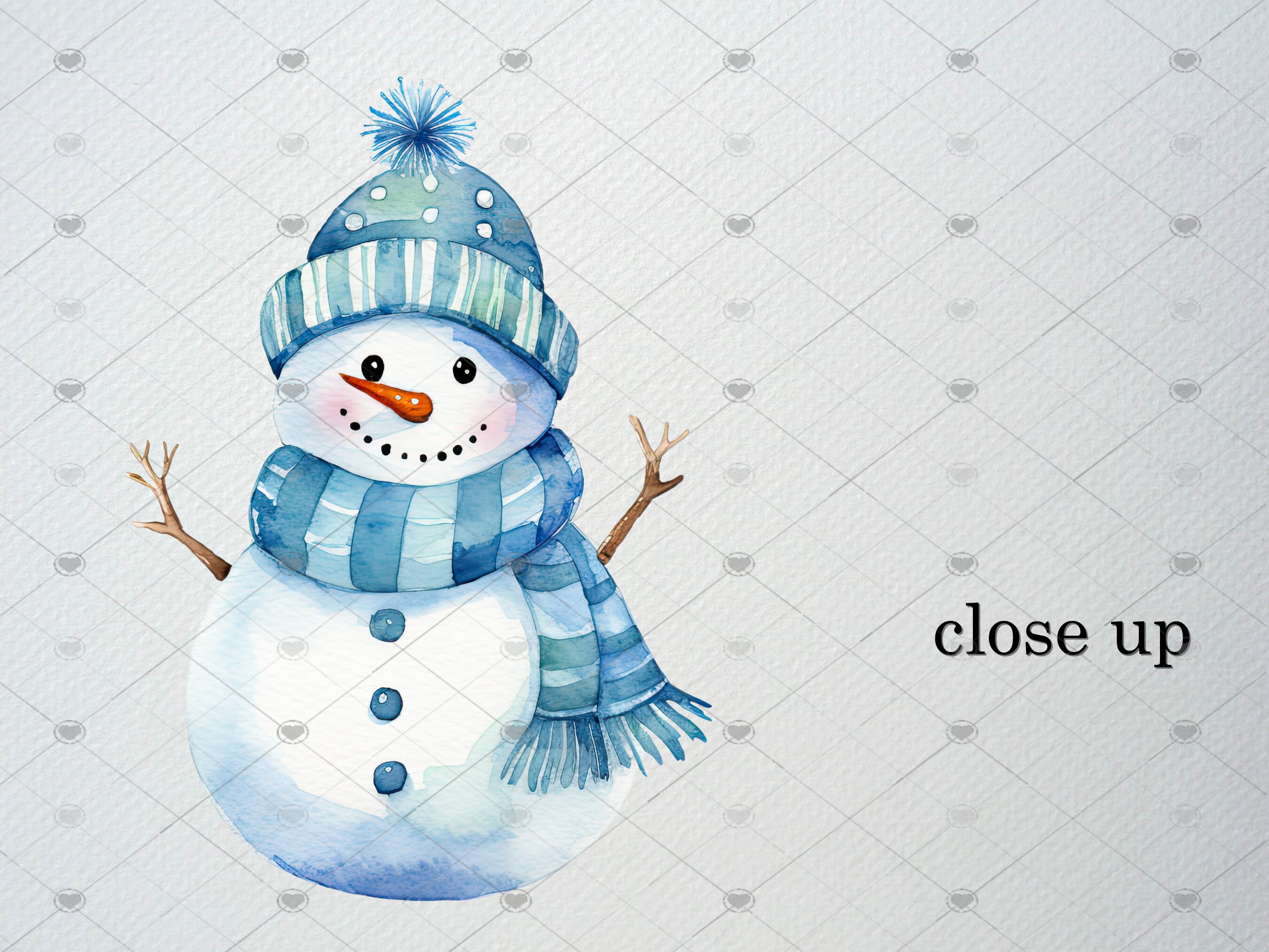 Watercolor Snowman Clipart Set of 30 PNG Files, Christmas Clipart ...
