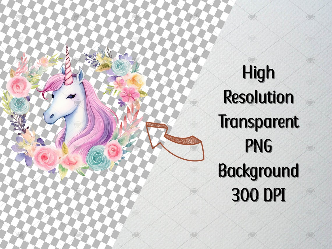 Watercolor Unicorn Clipart Set of 45 PNG Files, Baby Unicorn Clipart ...