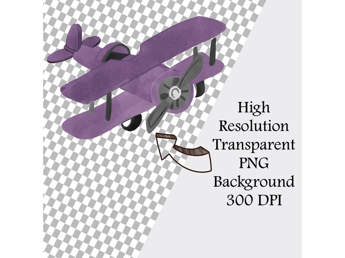 Watercolor Airplane Clipart Set of 22 PNG Files, Travel Clipart ...