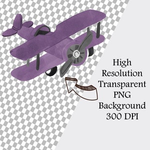 Watercolor Airplane Clipart Set of 22 PNG Files, Travel Clipart ...