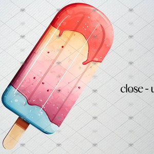 Watercolor Popsicle Clipart Set of 50 PNG Files, Ice Cream Clipart ...