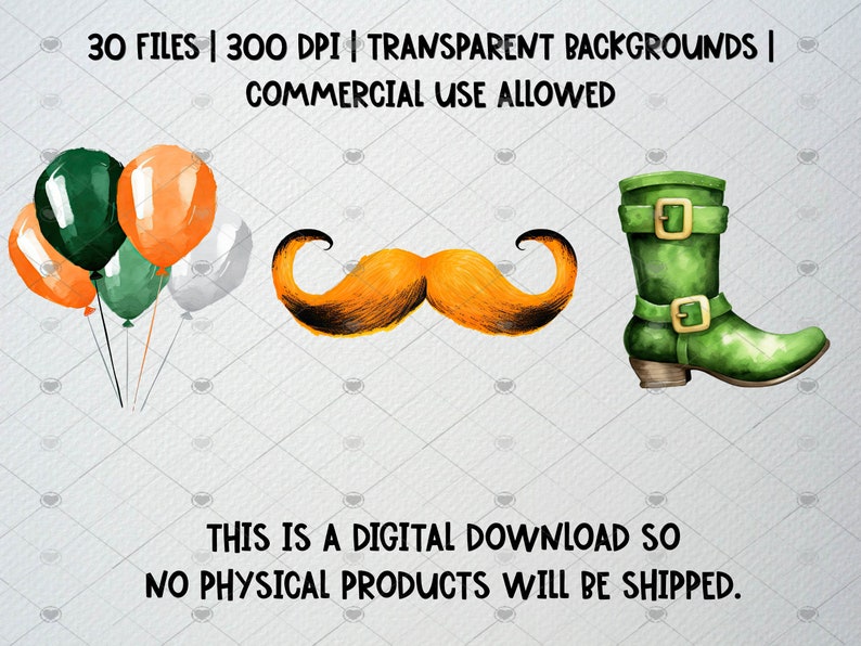 Watercolor St. Patrick's Day Clipart Set: Shamrock, Clover, Leprechaun ...