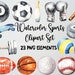 Watercolor Sports Clipart Set: 23 PNG Graphics (digital Download) - Etsy
