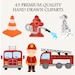 Watercolor Firefighter Clipart Set, Fire Fighter Clipart, Fireman ...