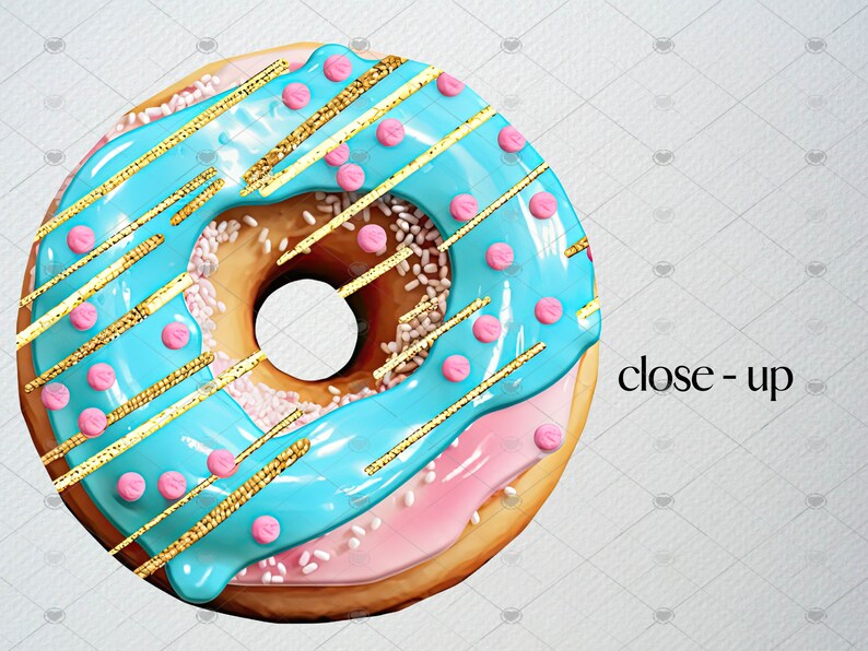 Watercolor Donut Clipart Set of 50 PNG Files, Doughnut Clipart, Sweets ...