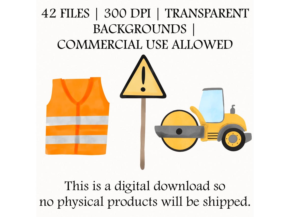 Watercolor Construction Clipart PNG, Construction Vehicles Clip Art ...