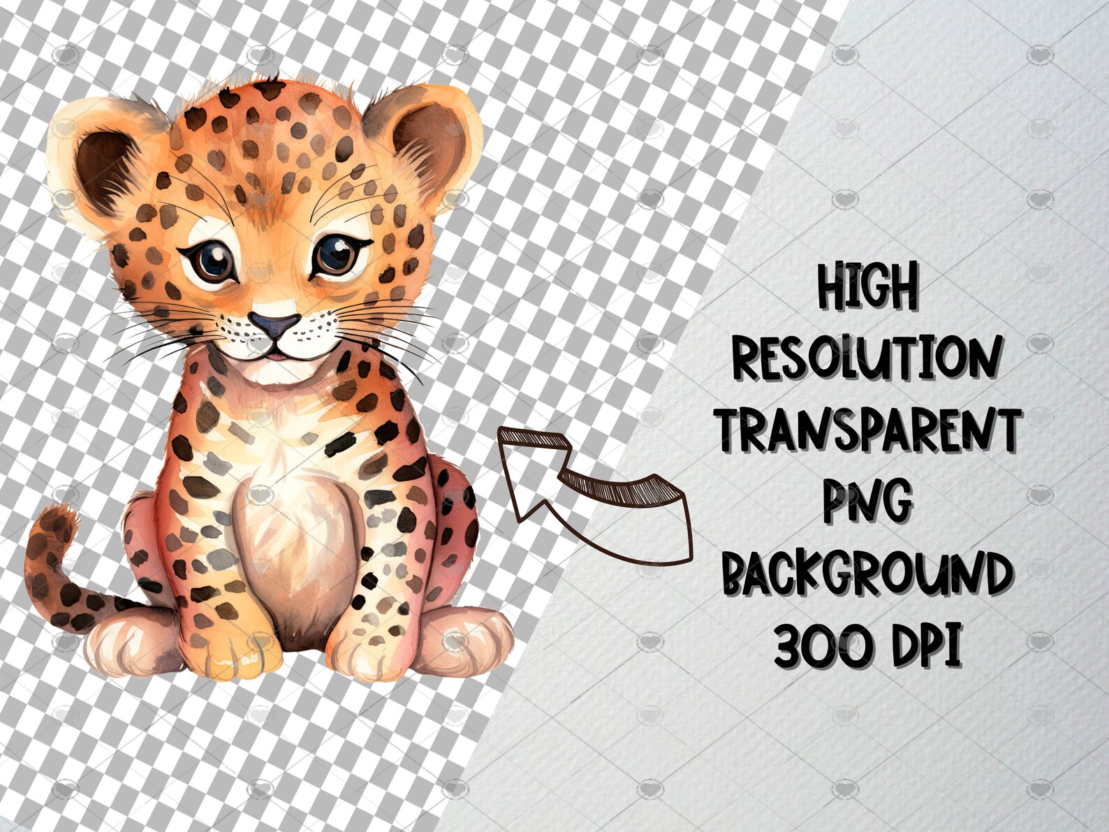 Watercolor Tropical Babies Clipart Set of 11 PNG Files, Baby Animals ...