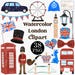 Watercolor London Clipart Set of 38 PNG, Landmark Clipart, British ...