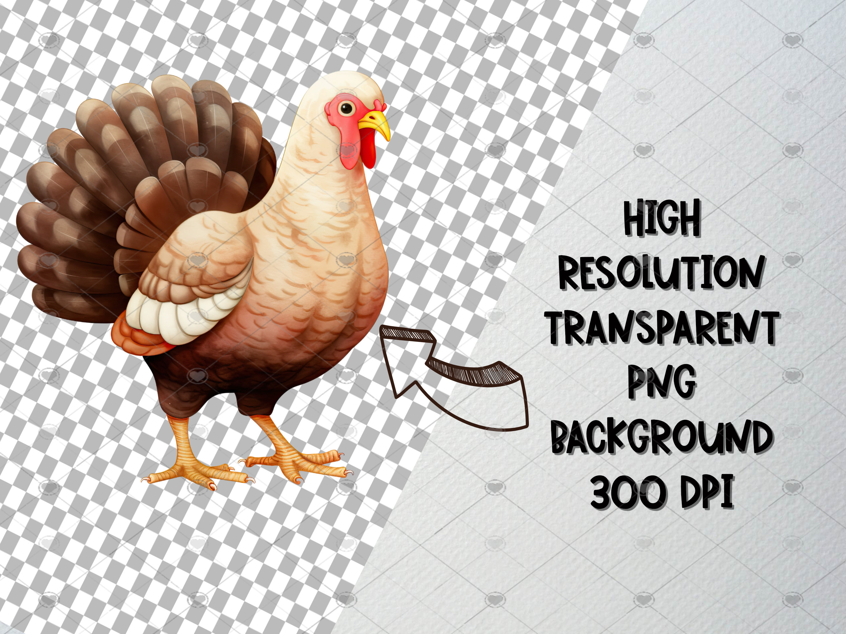 Watercolor Turkey Clipart Set of 17 PNG Files, Thanksgiving Clipart ...