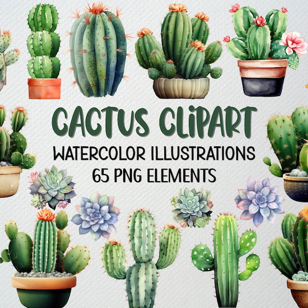Cactus Clipart - Etsy