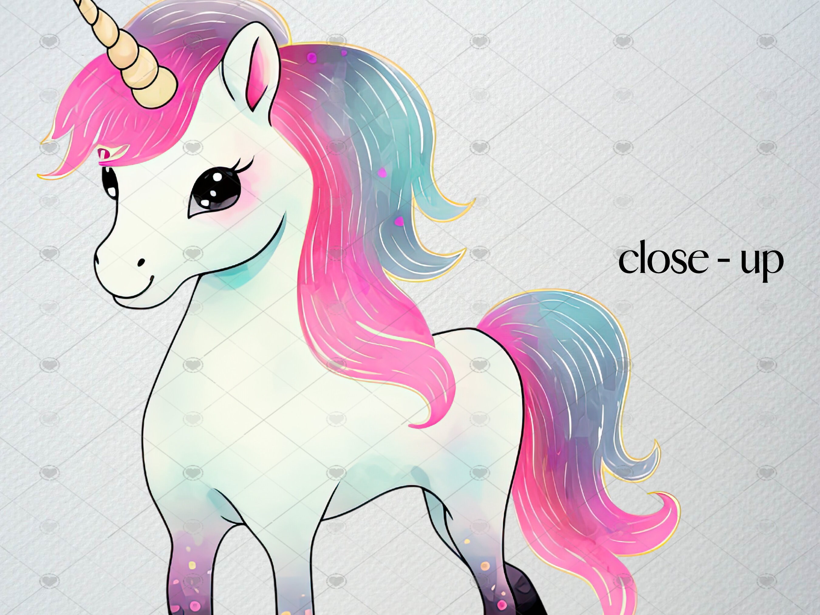 Watercolor Unicorn Clipart Set of 45 PNG Files, Baby Unicorn Clipart ...