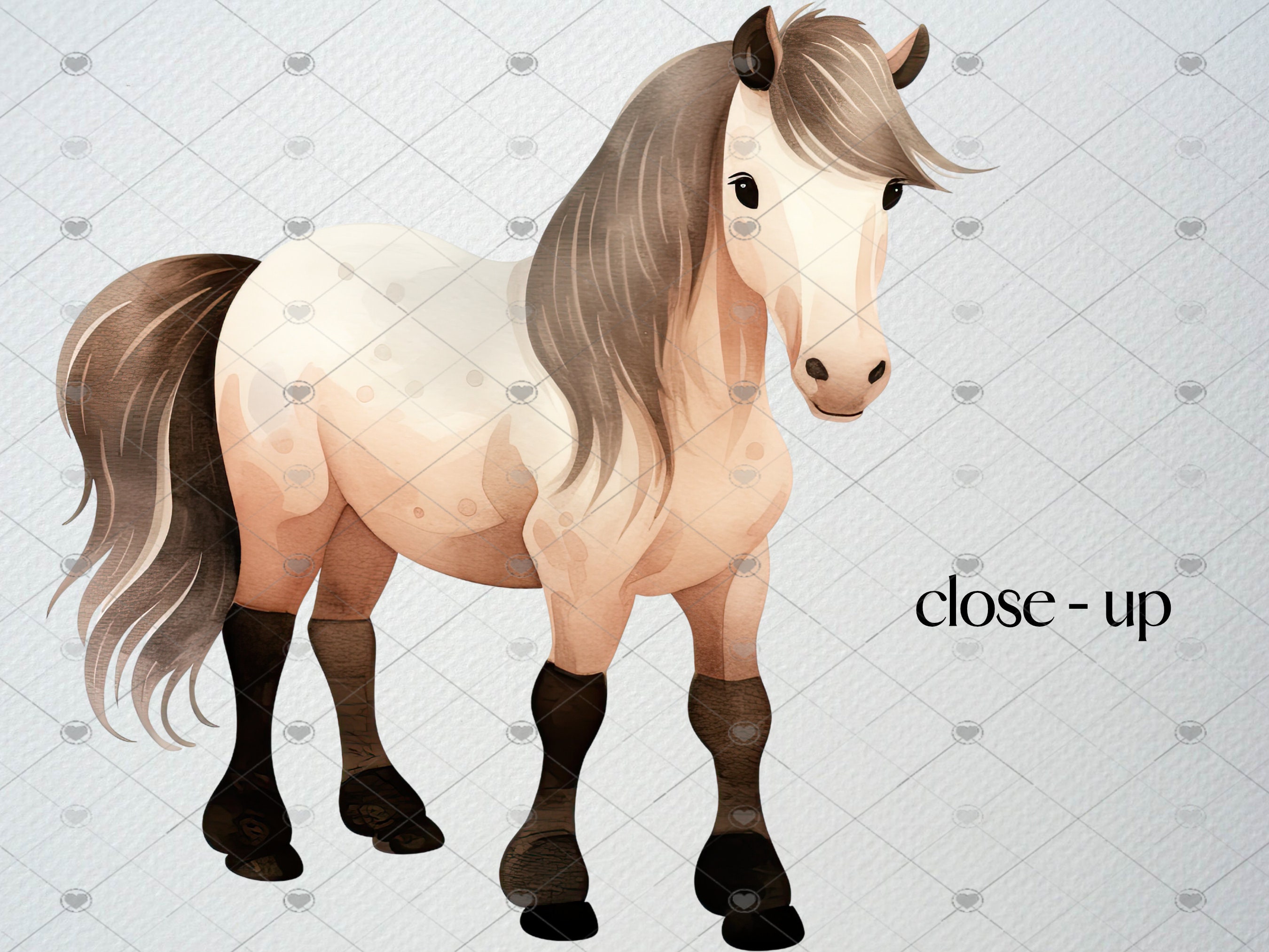 Watercolor Farm Animals Clipart Set of 48 PNG Files, Farm Clipart Set ...