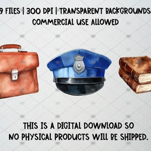 Watercolor Law Clipart: Justice & Police PNG Set (19 Files) - Etsy