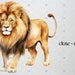 Watercolor Lion Clipart Set of 30 PNG Files, Lion Head Clipart, Baby ...