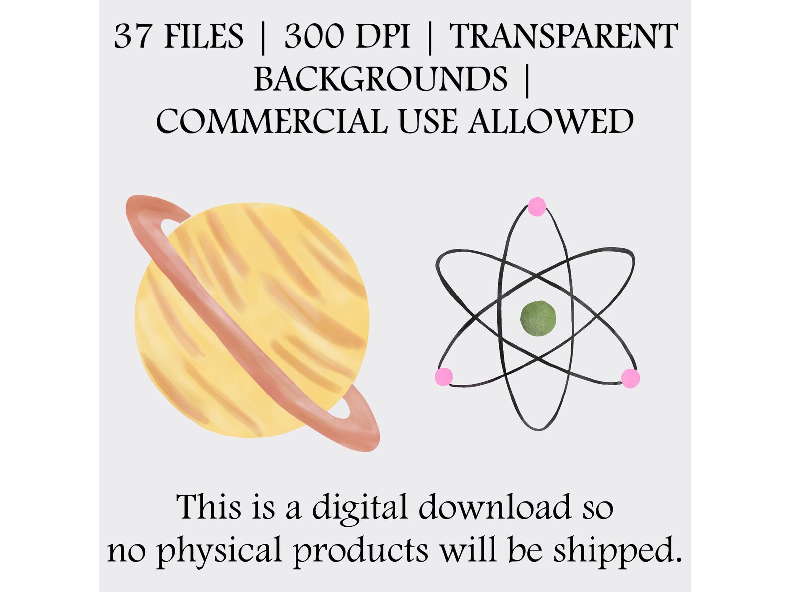 Watercolor Science Clipart Set of 37 PNG Files, Laboratory Clipart ...