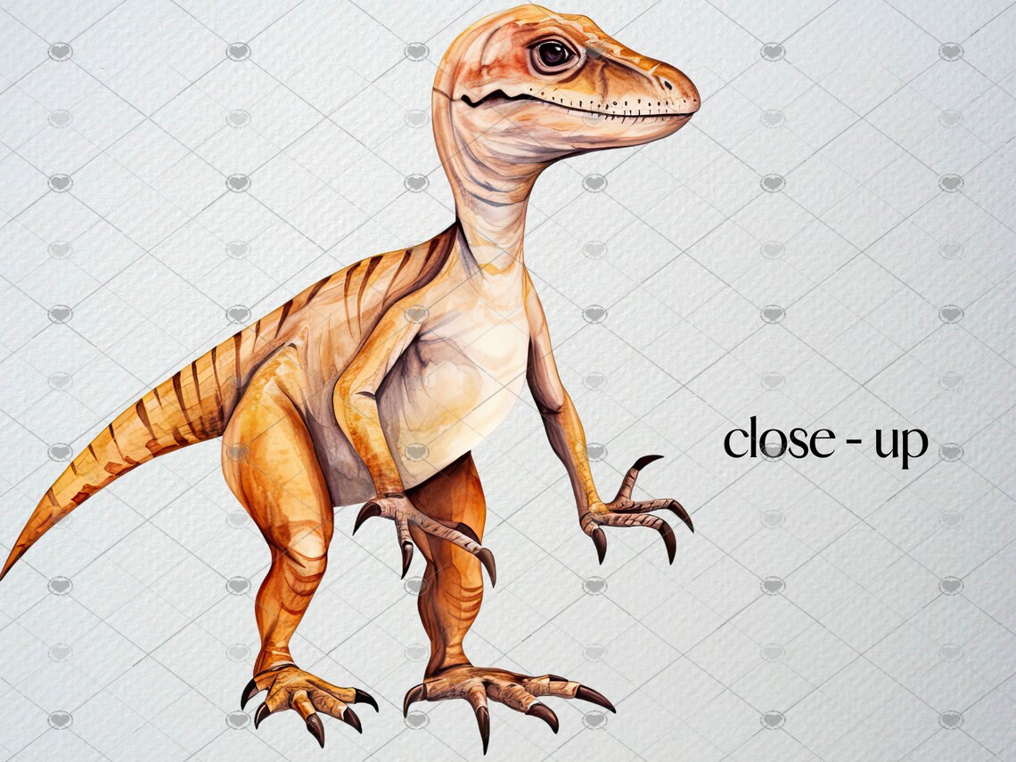 Watercolor Dinosaur Clipart Set of 30 PNG Files, Dino Clipart, Cute ...