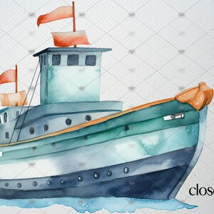 Watercolor Transportation Clipart Set of 40 PNG Files, Vehicles Clipart ...