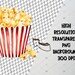 Watercolor Popcorn Clipart Set of 24 PNG Files, Popcorn Bucket Clipart ...