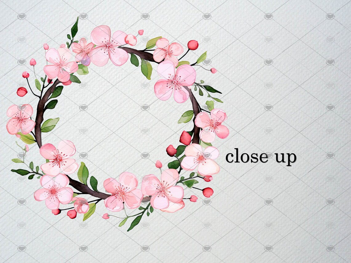 Watercolor Cherry Blossom Clipart Set, Floral Clipart, Cherry Blossom ...