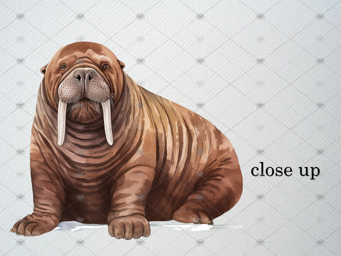 Watercolor Arctic Animals Clipart Set of 19 PNG Files, Winter Clipart ...