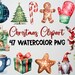 Watercolor Christmas Clipart Set of 47 PNG Files, Santa Claus Clipart ...