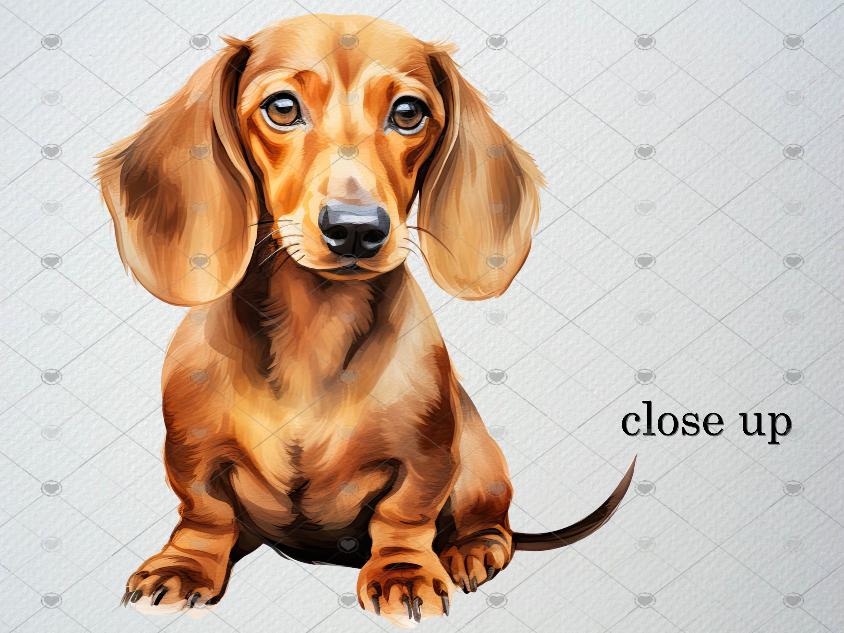 Watercolor Dachshund Clipart Set of 22 PNG Files, Dachshund ...