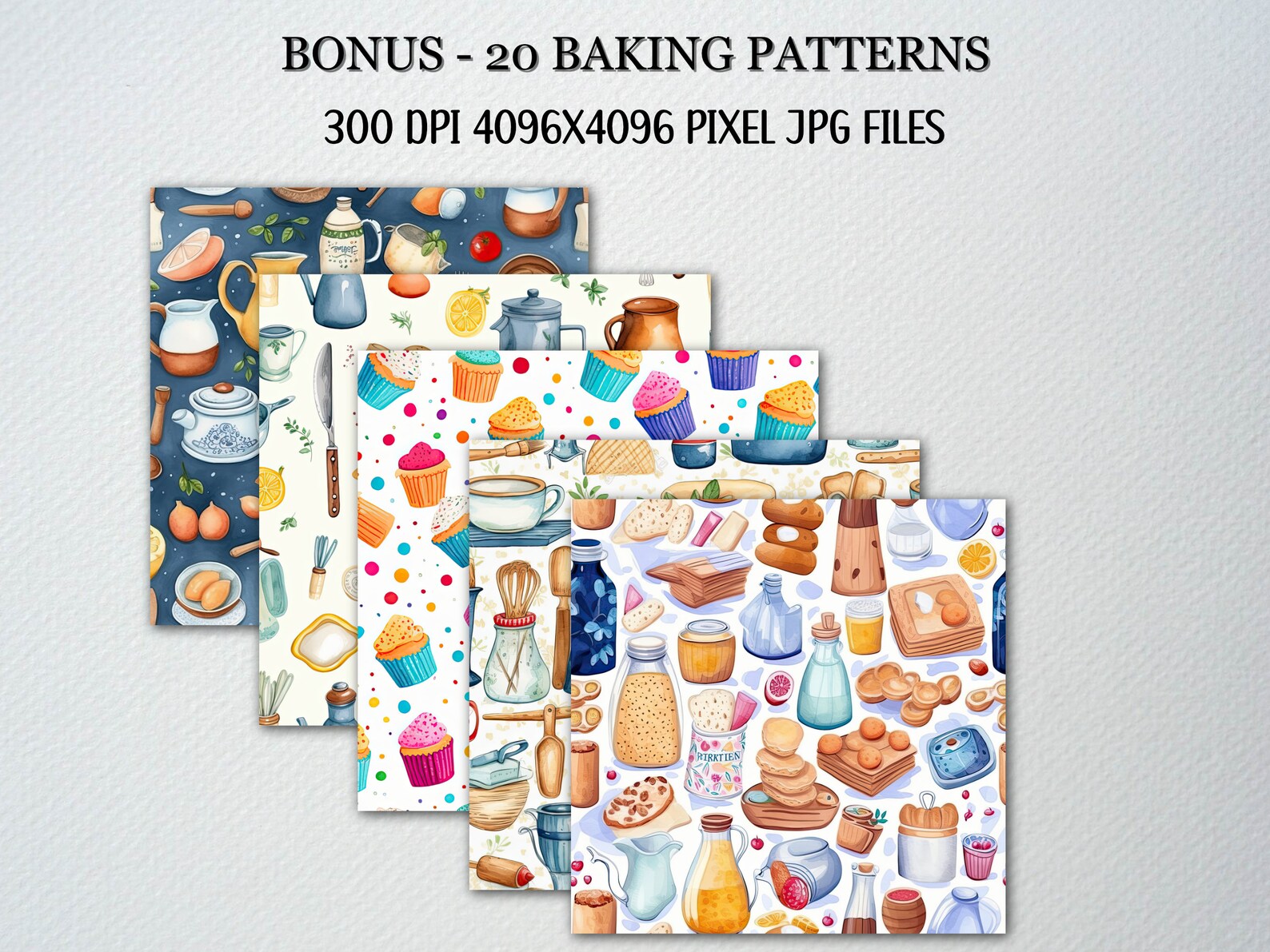 Baking Clipart Set, Watercolor Bakery Clipart, Hand Painted Clipart ...
