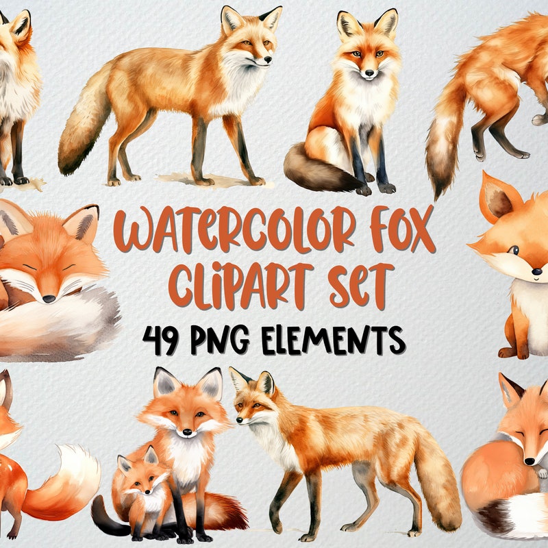 Foxes Clip Art - Etsy