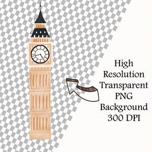 Watercolor London Clipart Set of 38 PNG, Landmark Clipart, British ...