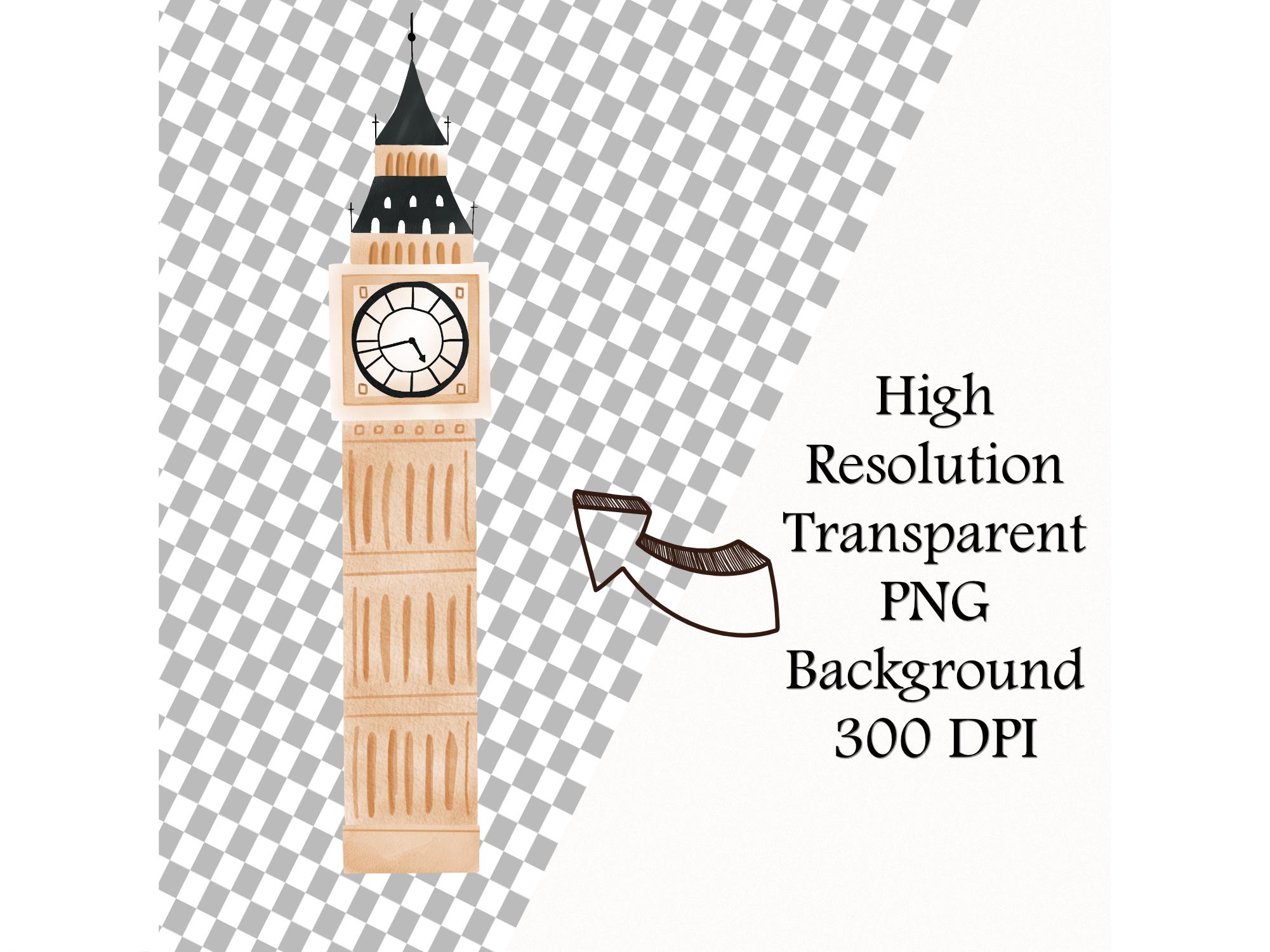 Watercolor London Clipart Set of 38 PNG, Landmark Clipart, British ...