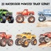 Watercolor Monster Truck Clipart Set: 23 PNG Files - Etsy
