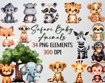 African Lion PNG Clipart Safari Animals Jungle Nursery - Etsy