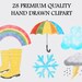 Watercolor Weather Clipart Set of 28 PNG Files, Rainbow Clipart, Cloud ...