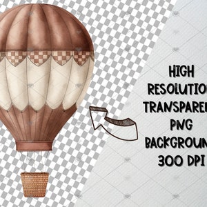 Watercolor Air Transport Clipart Set, Hot Air Ballon Clipart, Airplane ...