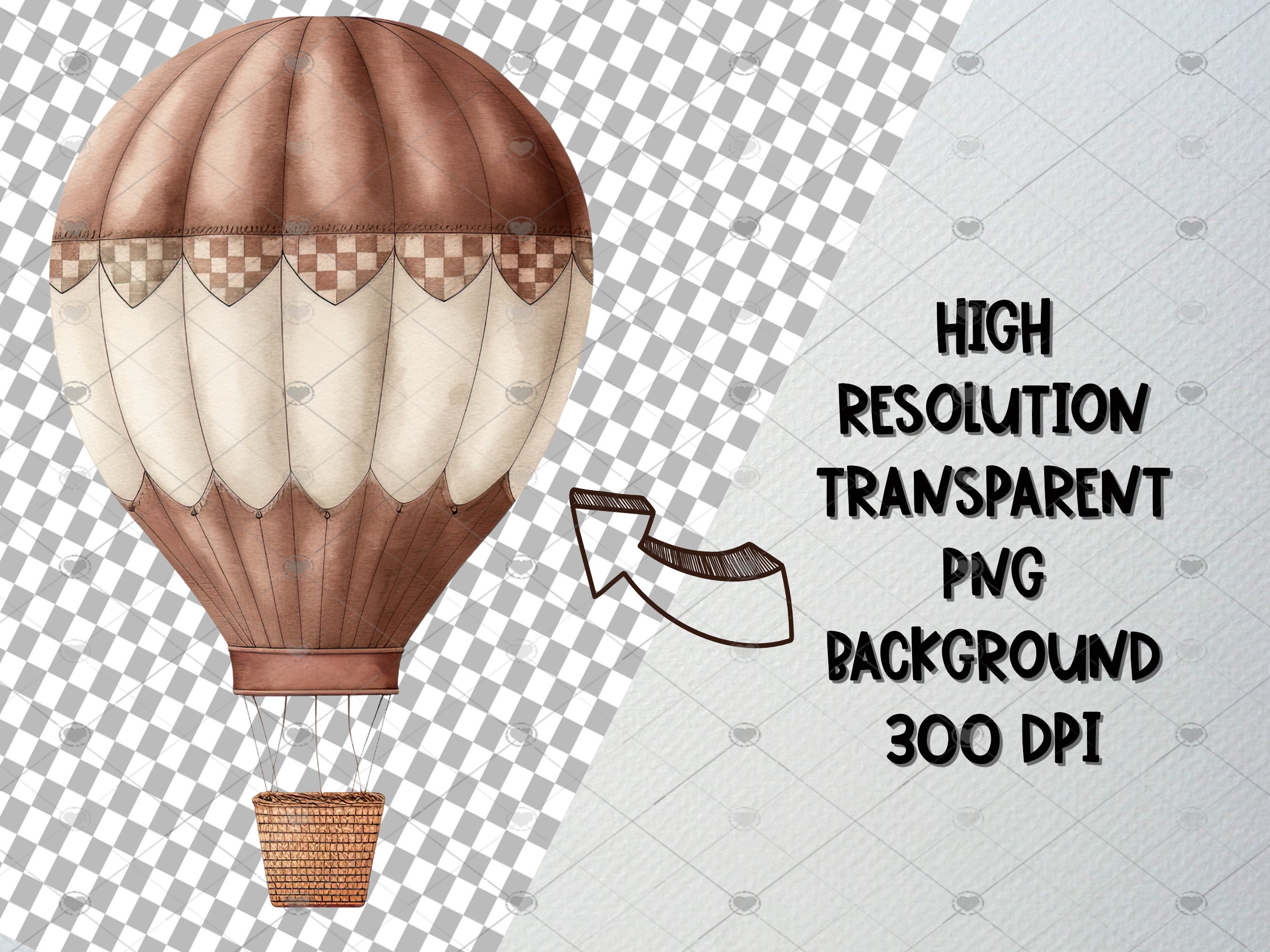 Watercolor Air Transport Clipart Set, Hot Air Ballon Clipart, Airplane ...