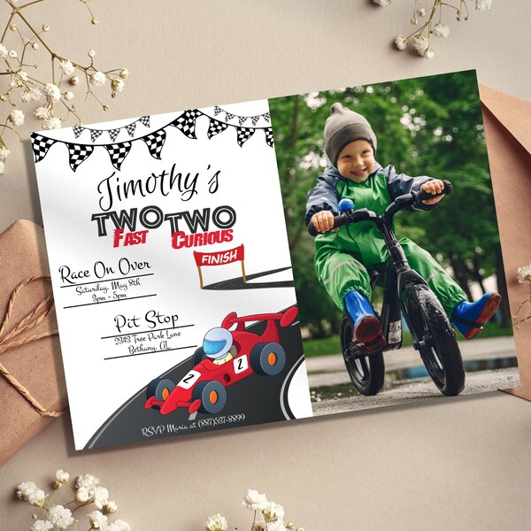 Two Fast Birthday Invitation - Etsy